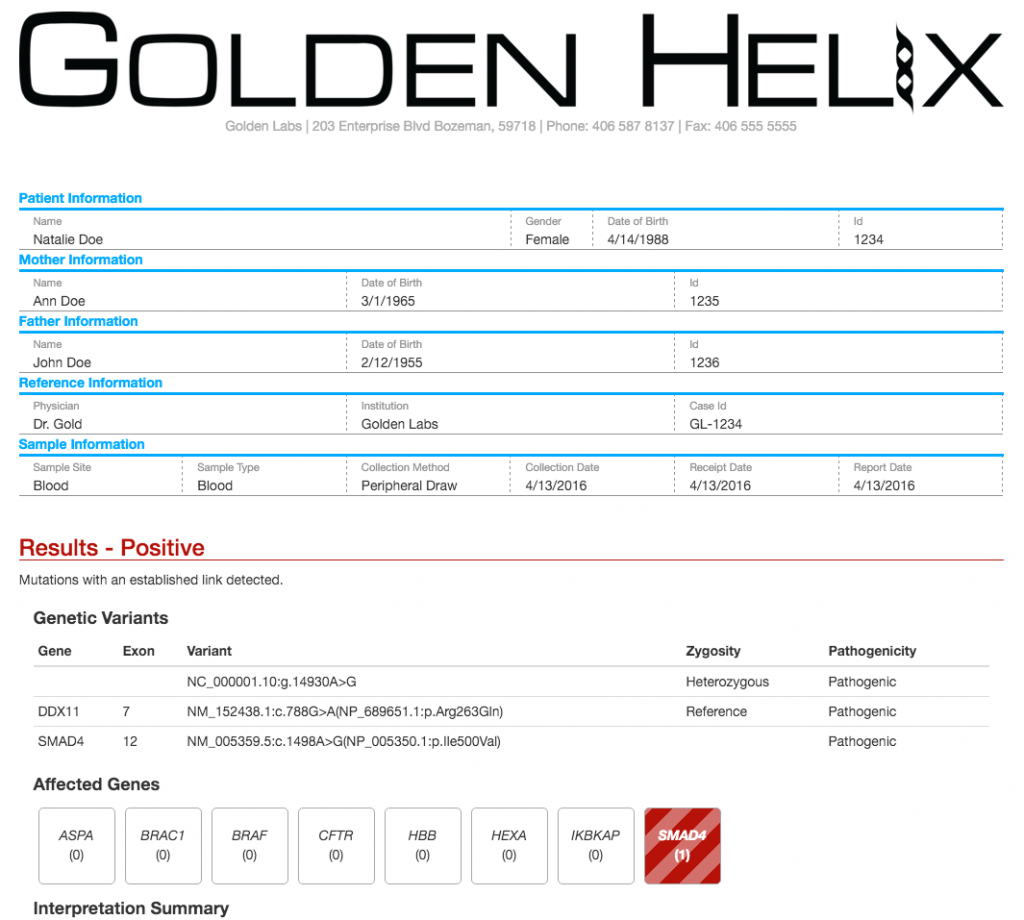 Clinical Reports - New & Improved Templates! - The Golden Helix Blog