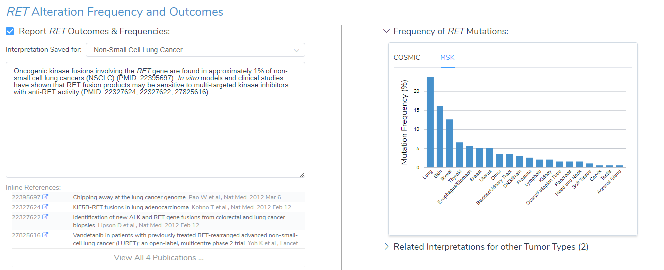 RET-KIF5b Gene Fusion: Variant Interpretation with VSClinical