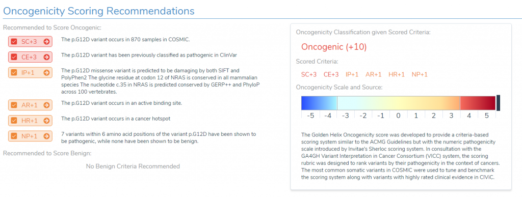 Oncogenicity Scoring in VSClinical - The Golden Helix Blog