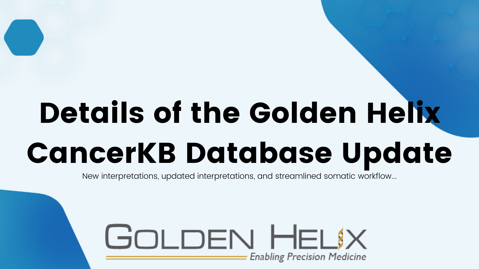 Golden Helix CancerKB Database Update