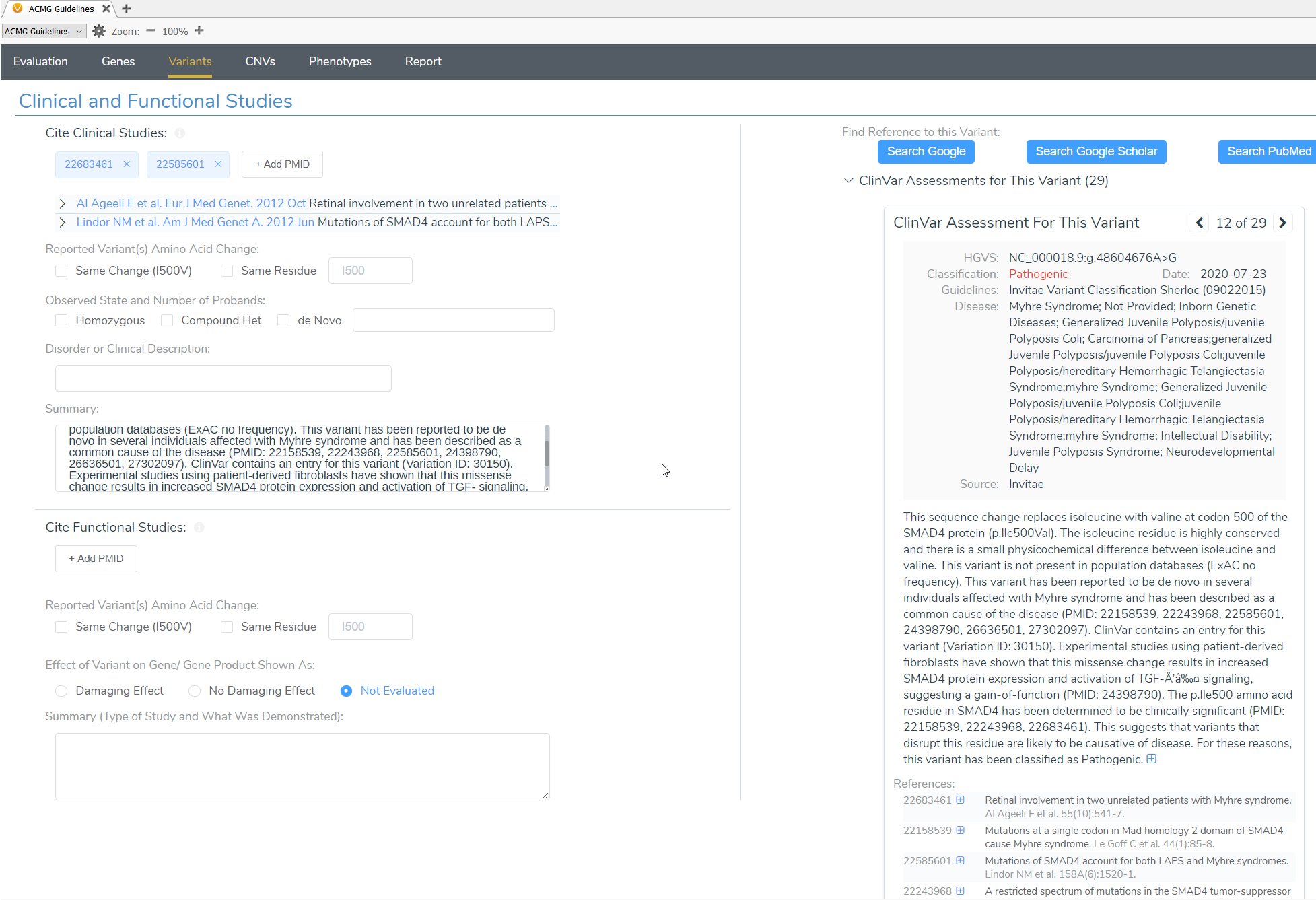 Mining Curated Databases in VSClinical