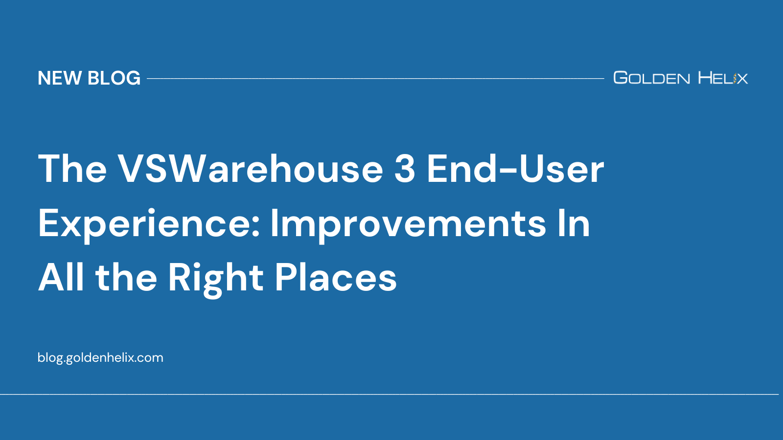 The VSWarehouse 3 End User Experience